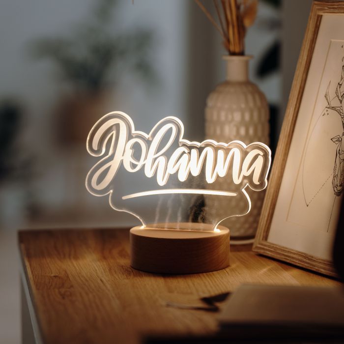 Personalisierbare LED-Lampe mit Namen