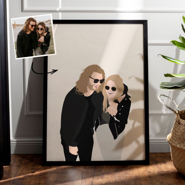 Personalisierbares Poster mit 2 Personen als Illustration